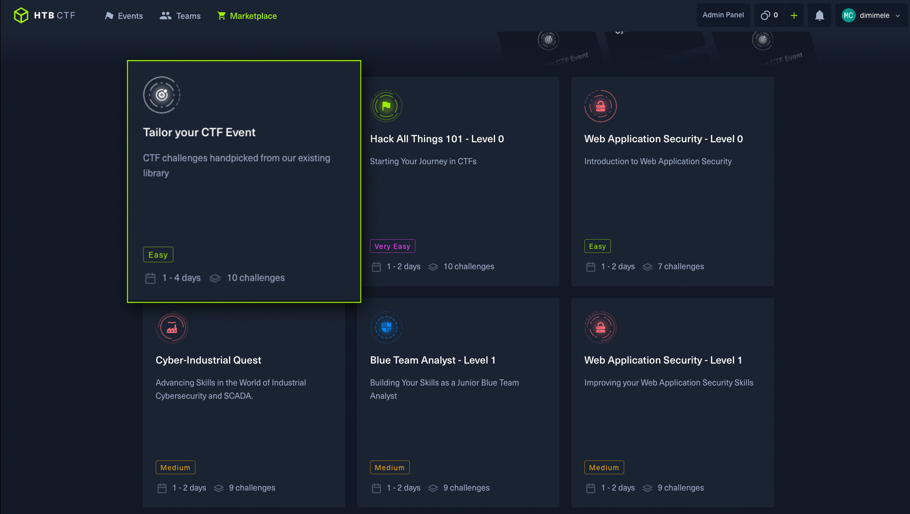 Set up CTF events in less than 10 minutes with on-demand credits